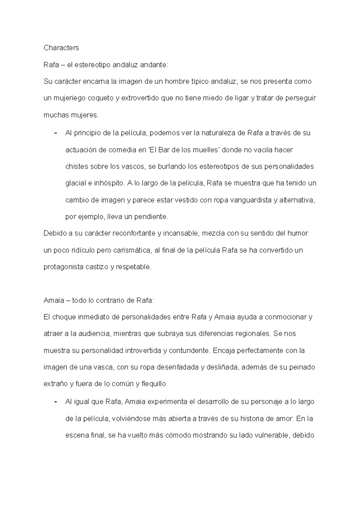 Análisis de Personajes en Ochos Apellidos Vascos - Estereotipos y ...
