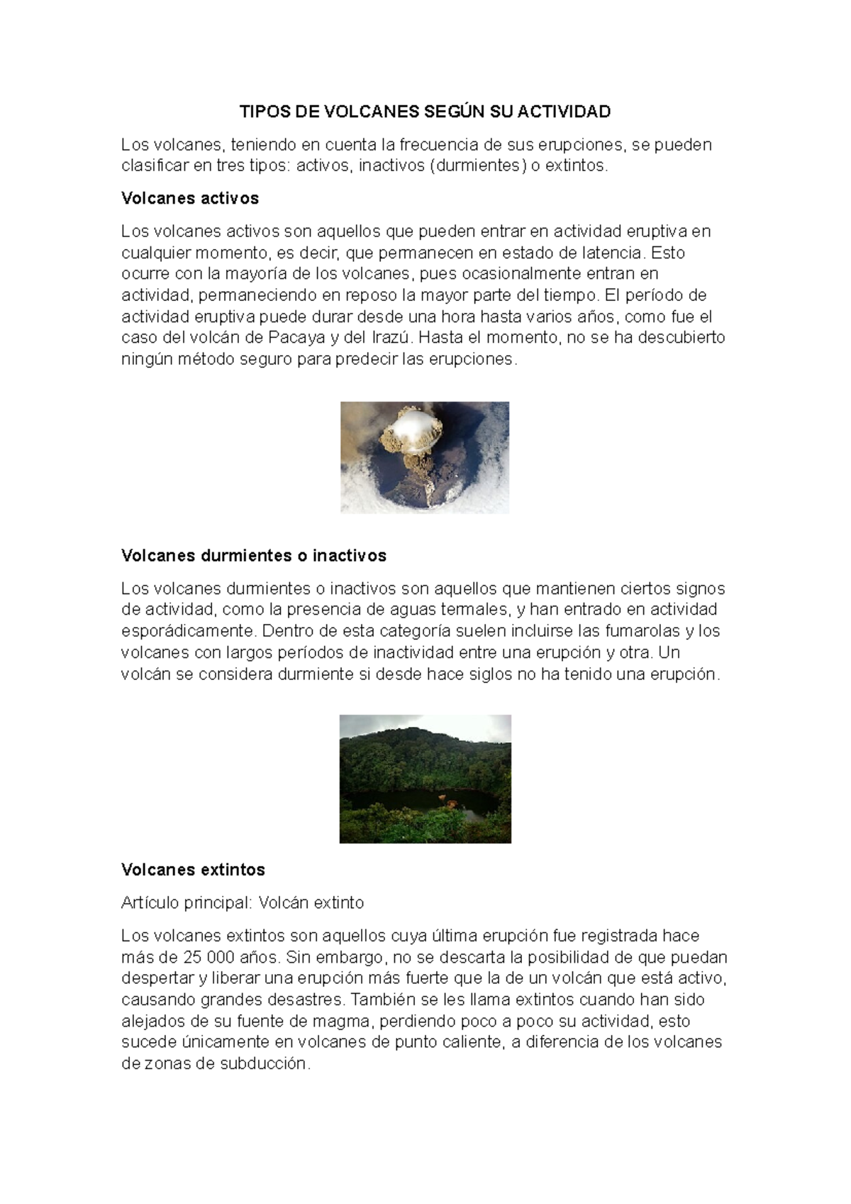 Clasificación de Volcanes Según su Actividad: Activos, Inactivos y ...