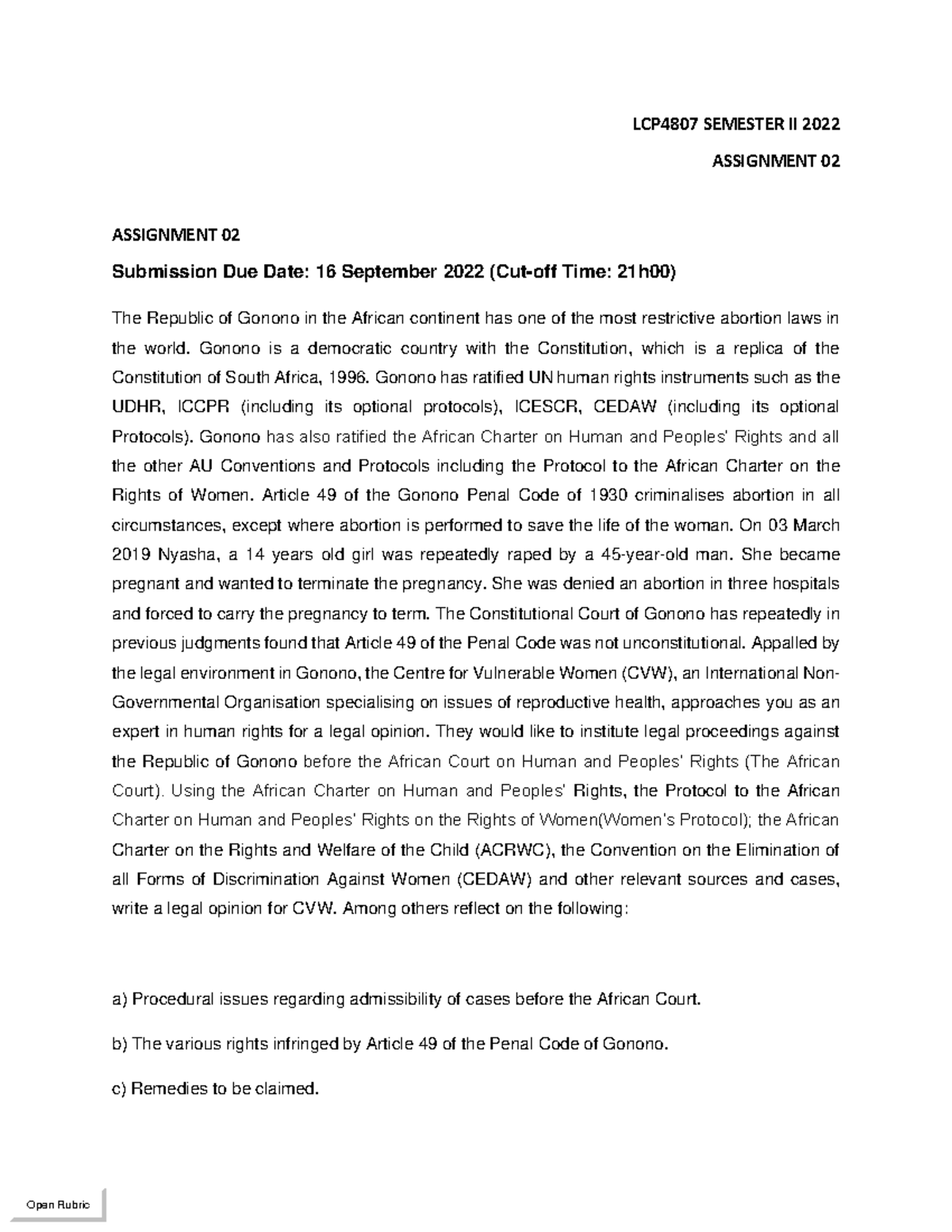 LCP4807 Assignment 02 Semester II 2022 - LCP4807 SEMESTER II 2022 ASSIGNMENT 02 ASSIGNMENT 02 ...