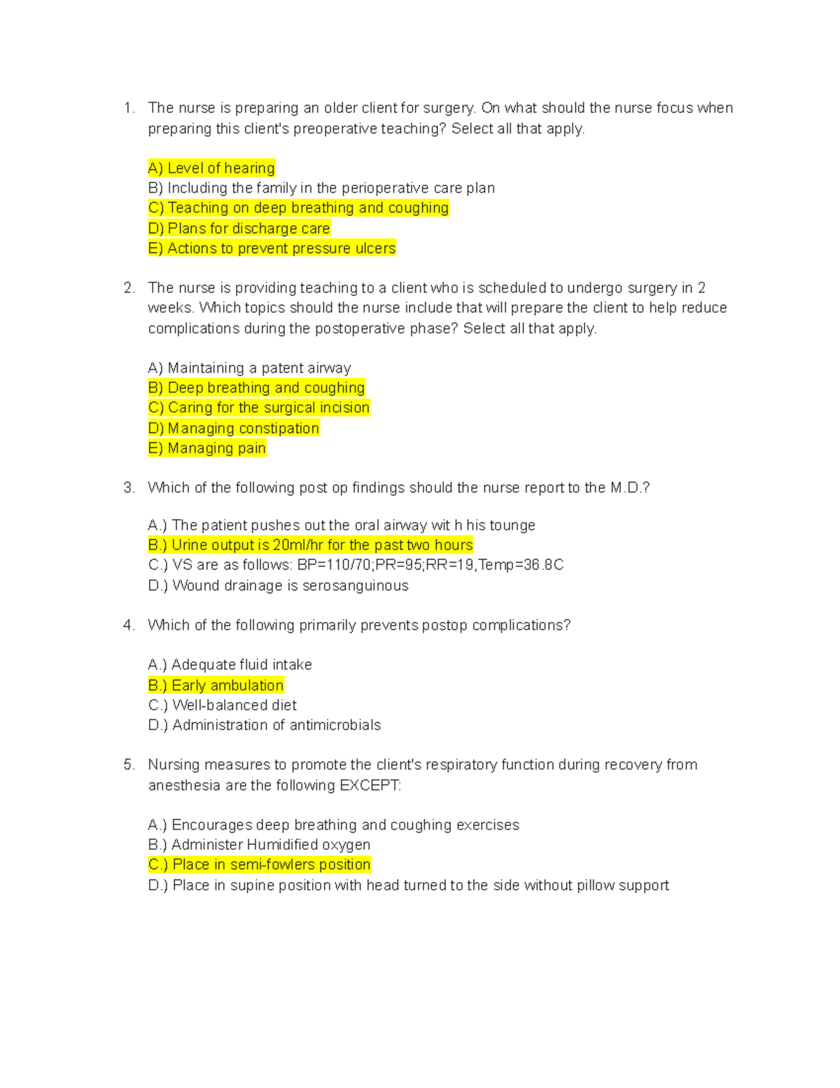NURS 124 Exam Study Guide: Key Questions and Answers - Studocu