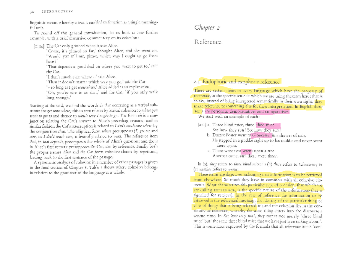 Halliday, M.A.K. Hasan, R. Cohesion in English Chapter 2 Part 1 ...