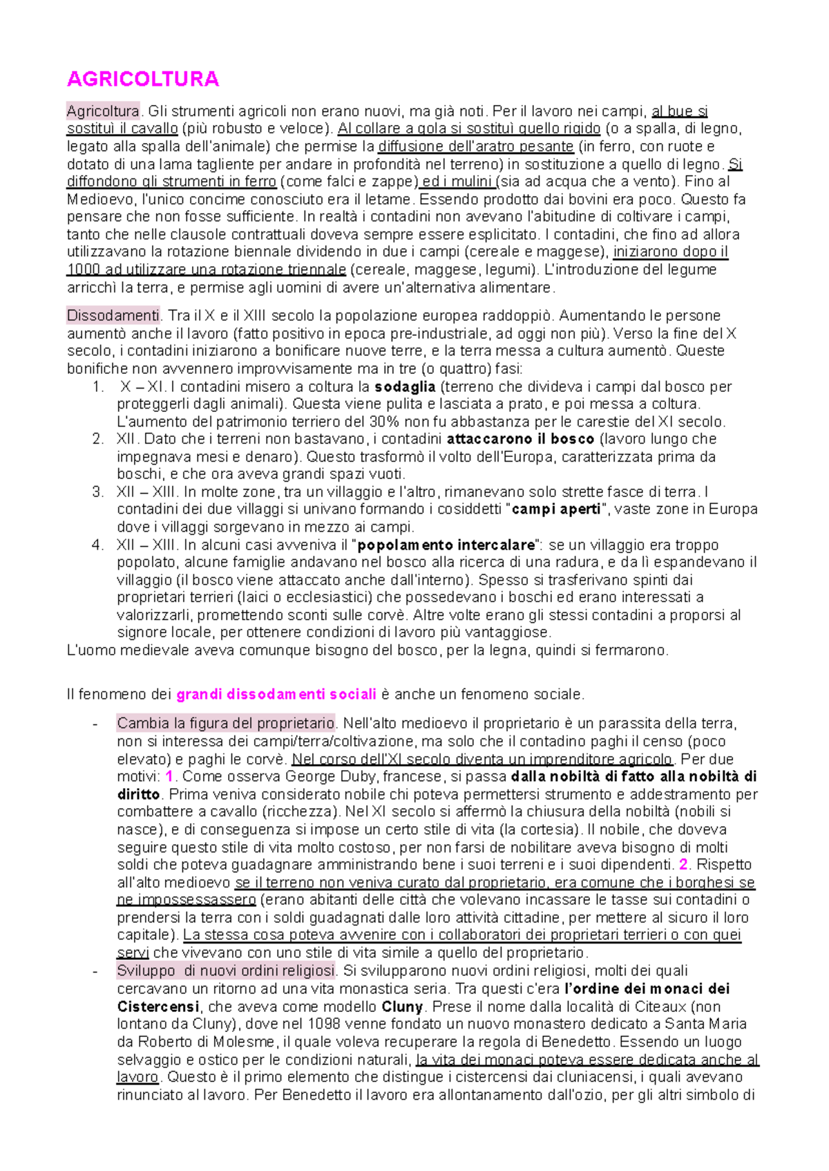 Storia 03 - Medioevo: Evoluzione dell'Agricoltura e della Società ...