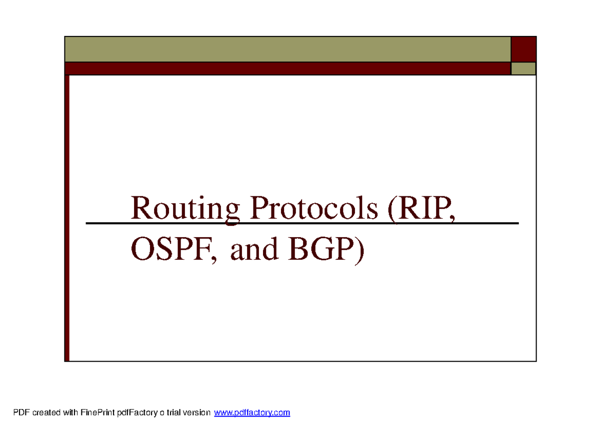 Routing Protocols Overview: RIP, OSPF, and BGP (CSA510) - Studocu