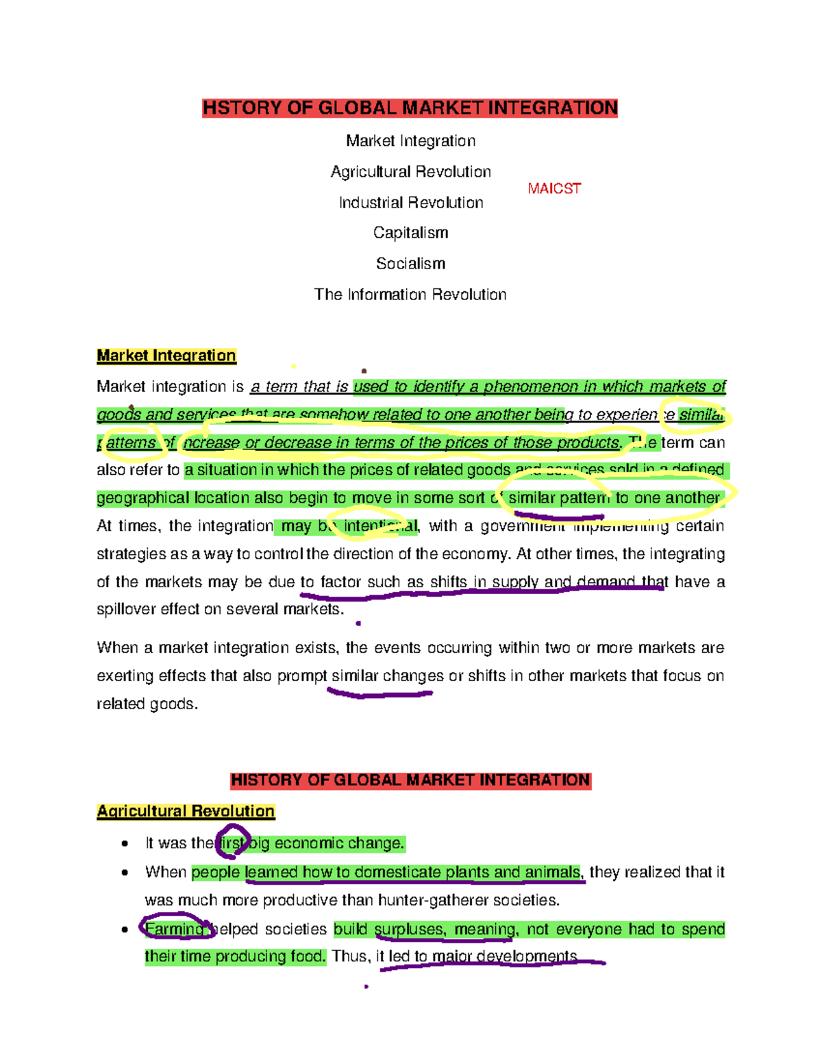 HSTORY OF GLOBAL MARKET INTEGRATION: Key Economic Revolutions & Trends ...