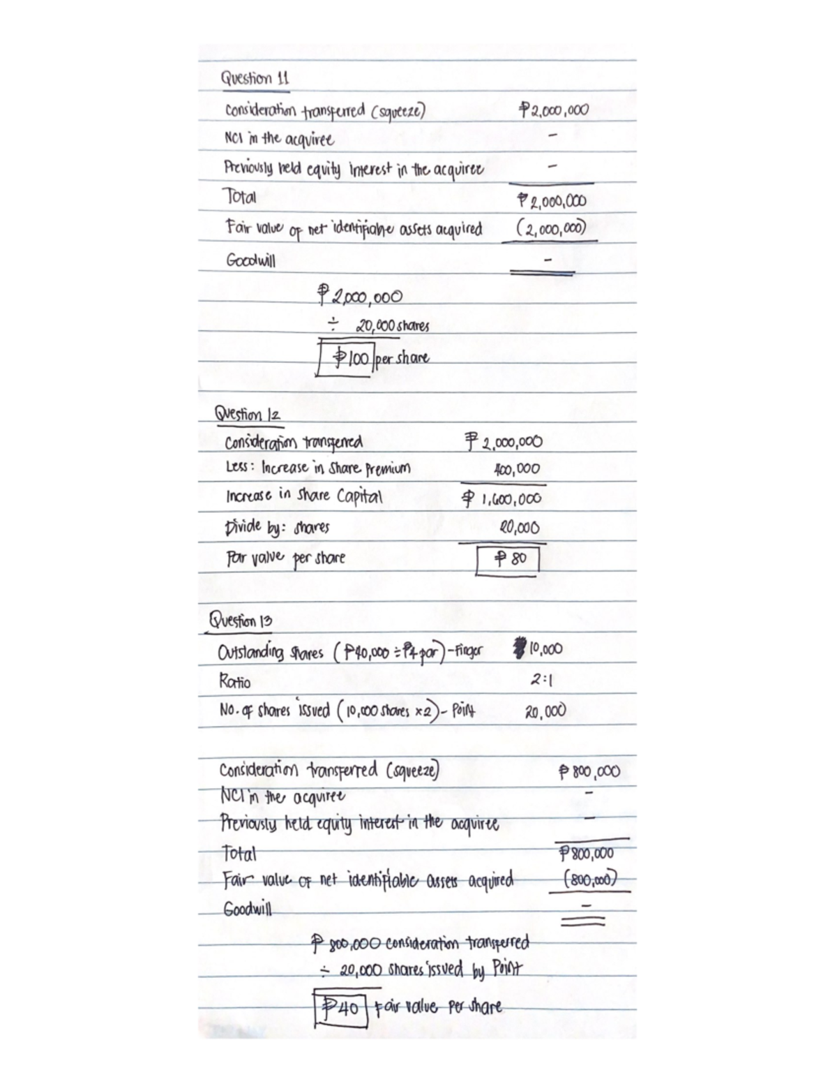 Accounting Solutions - Consideration Transferred & Goodwill Analysis ...