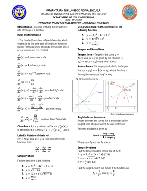 Lecture 1 - Differential Calculus - CE Correlation Courses Module: Differential Calculus - Studocu