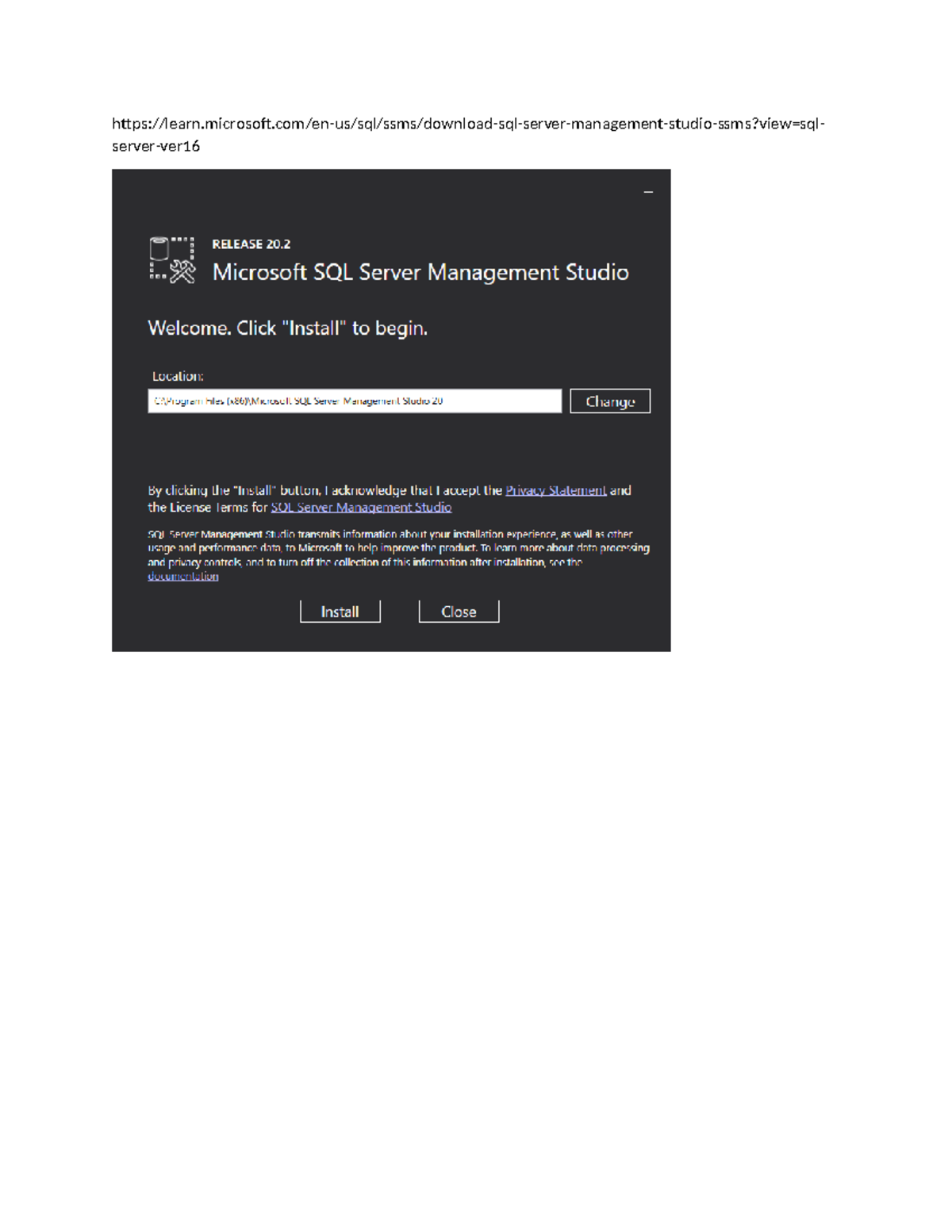 Install SSMS - no cap - RELEASE 20 Microsoft SQL Server Management ...