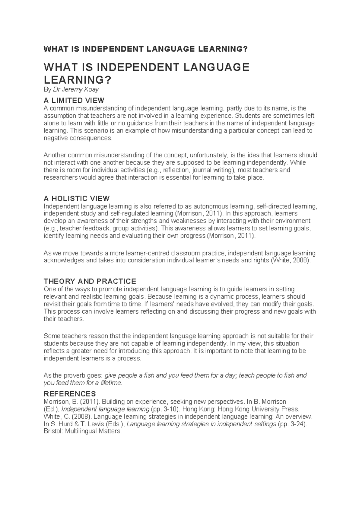 2 WHAT IS Independent Language Learning - WHAT IS INDEPENDENT LANGUAGE ...