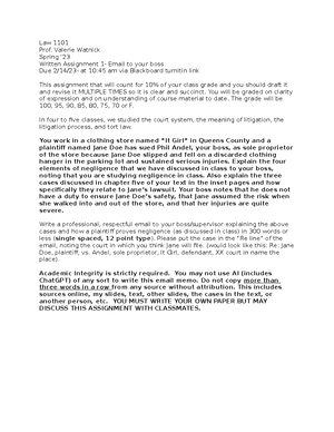 FALL 2021 - Final EXAM Review Packet - LAW 1101 - LAW 1101- PROF. FOLKS ...