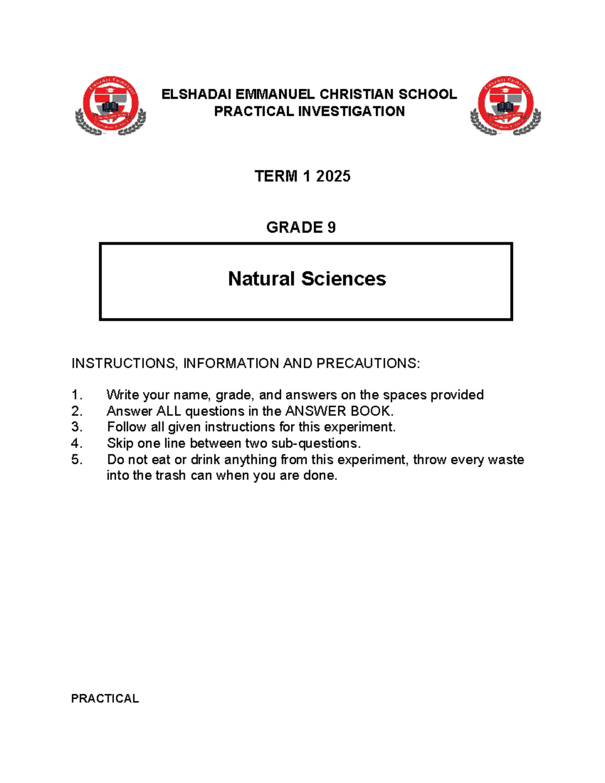 NS 9 Practical Investigation: Microscopy Wet Mount Prep 2025 - Studocu