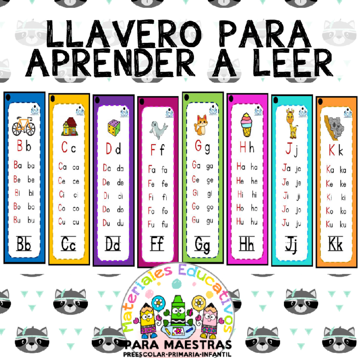 Silabas Llavero - GUIAS - VERO PARA APRENDER A LEER Bb Cc Dd Ff G g Hh ...