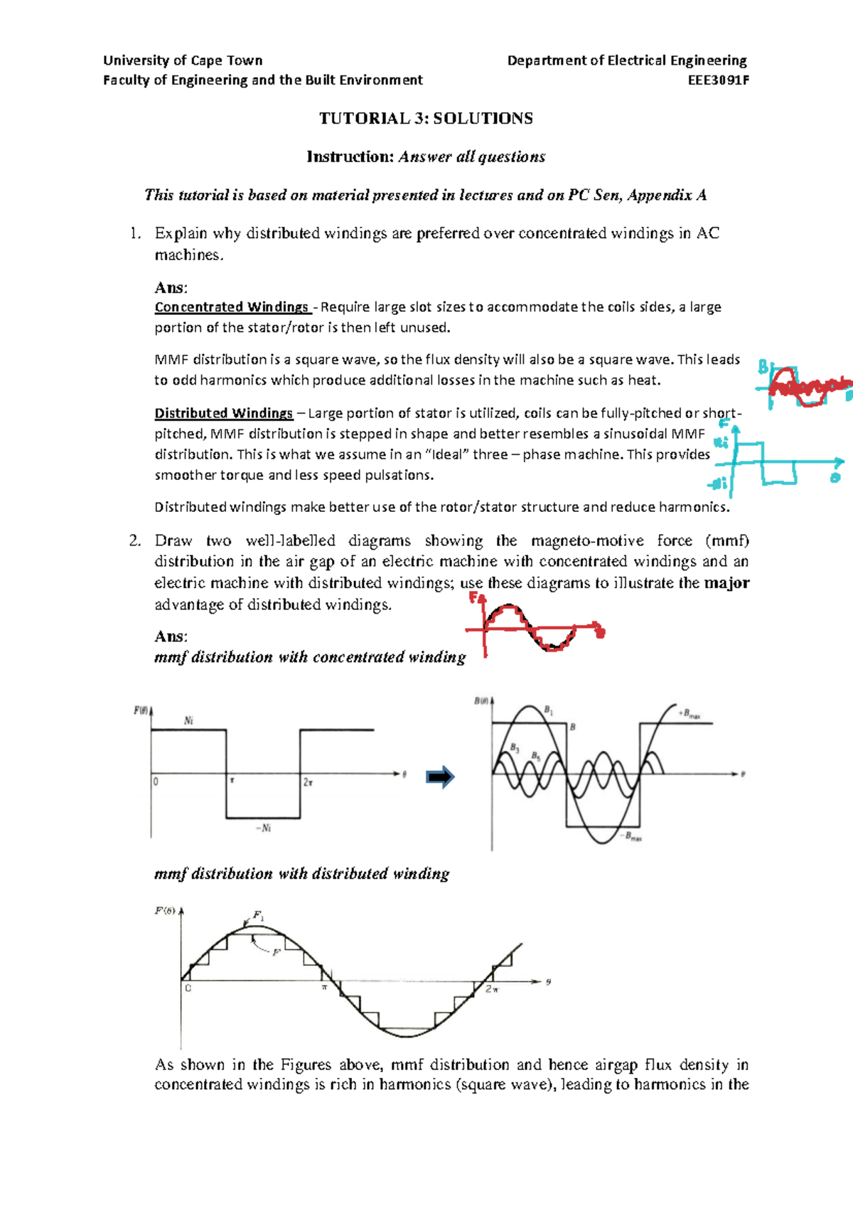 EEE3091F - Tutorial 3 - Solutions on Distributed vs Concentrated ...