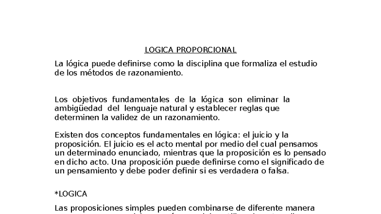 LOGICA PROPORCIONAL Y ALGORITMOS EN PROGRAMACION - APUNTES - Studocu