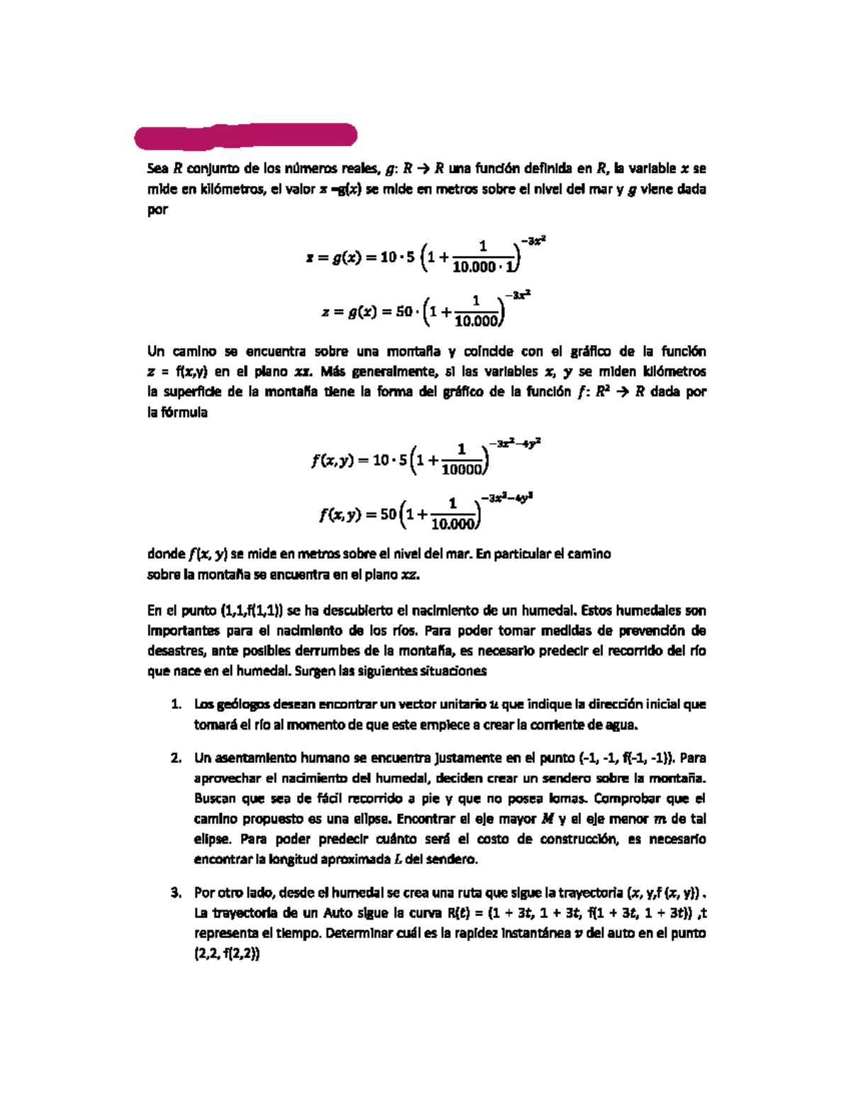 Análisis de Funciones y Trayectorias en Superficies Montañosas - Tp2 - Studocu