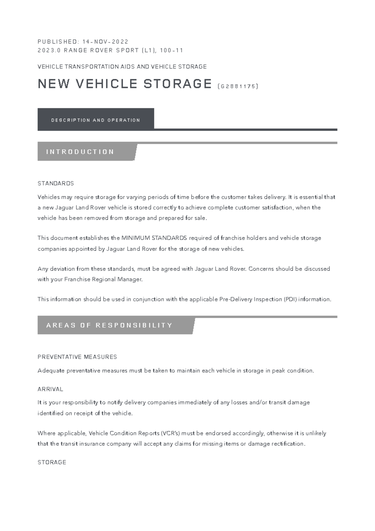 Battery Care Requirements for 2023.0 Range Rover Sport (L1) - Studocu
