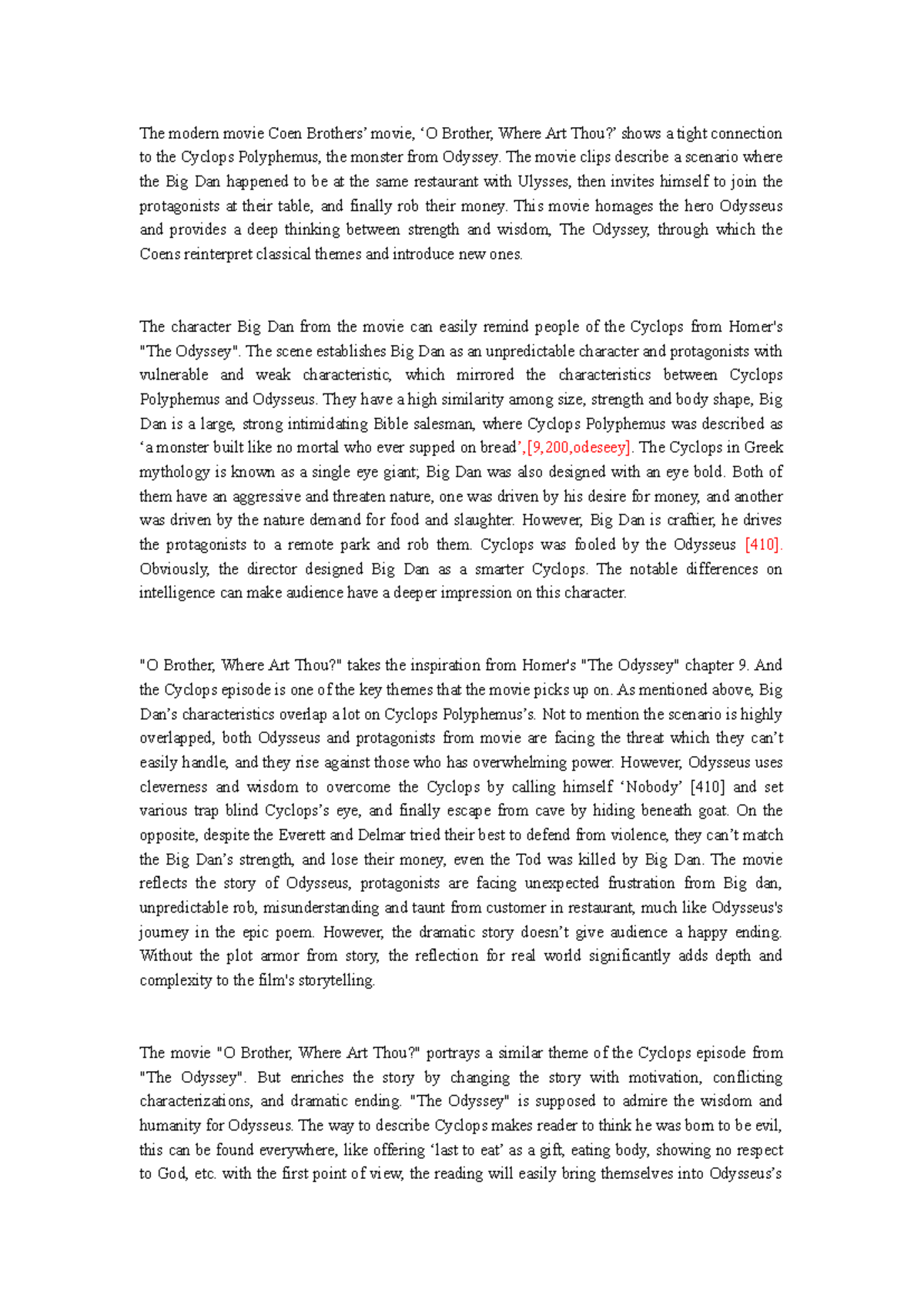 1270A1 Essay Notes: Analyzing 'O Brother, Where Art Thou?' & The ...