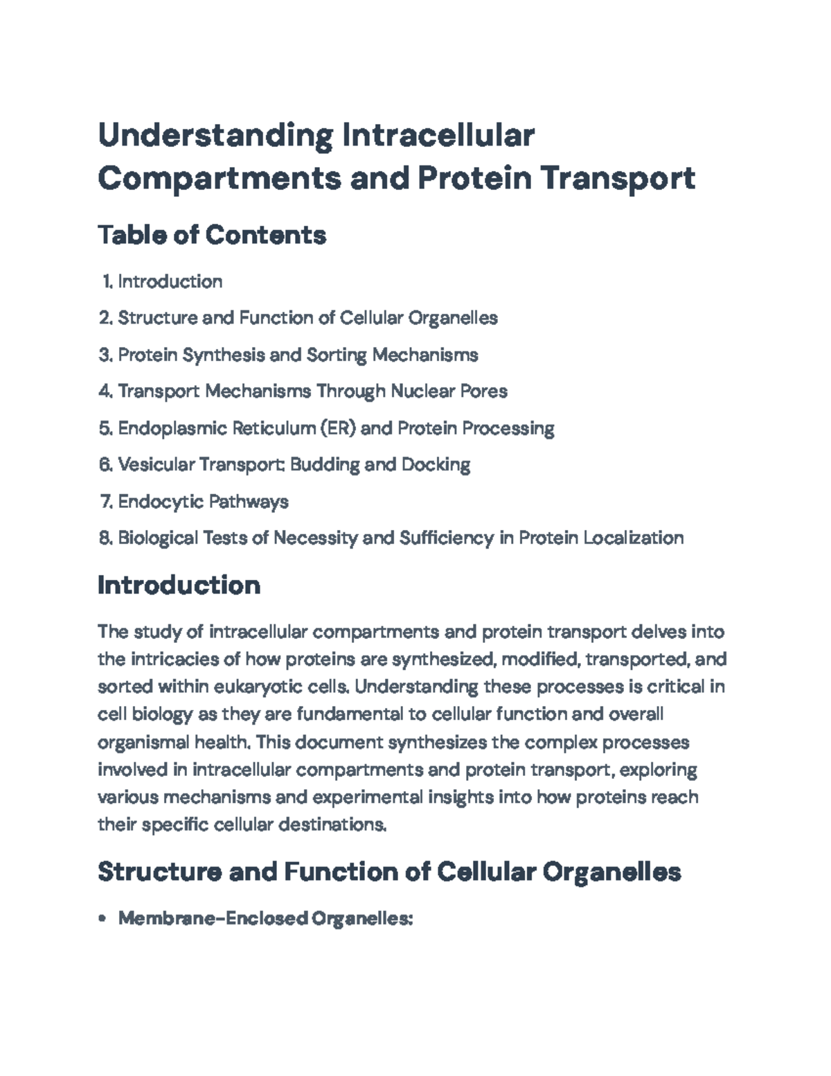 Understanding Intracellular Compartments & Protein Transport Mechanisms ...