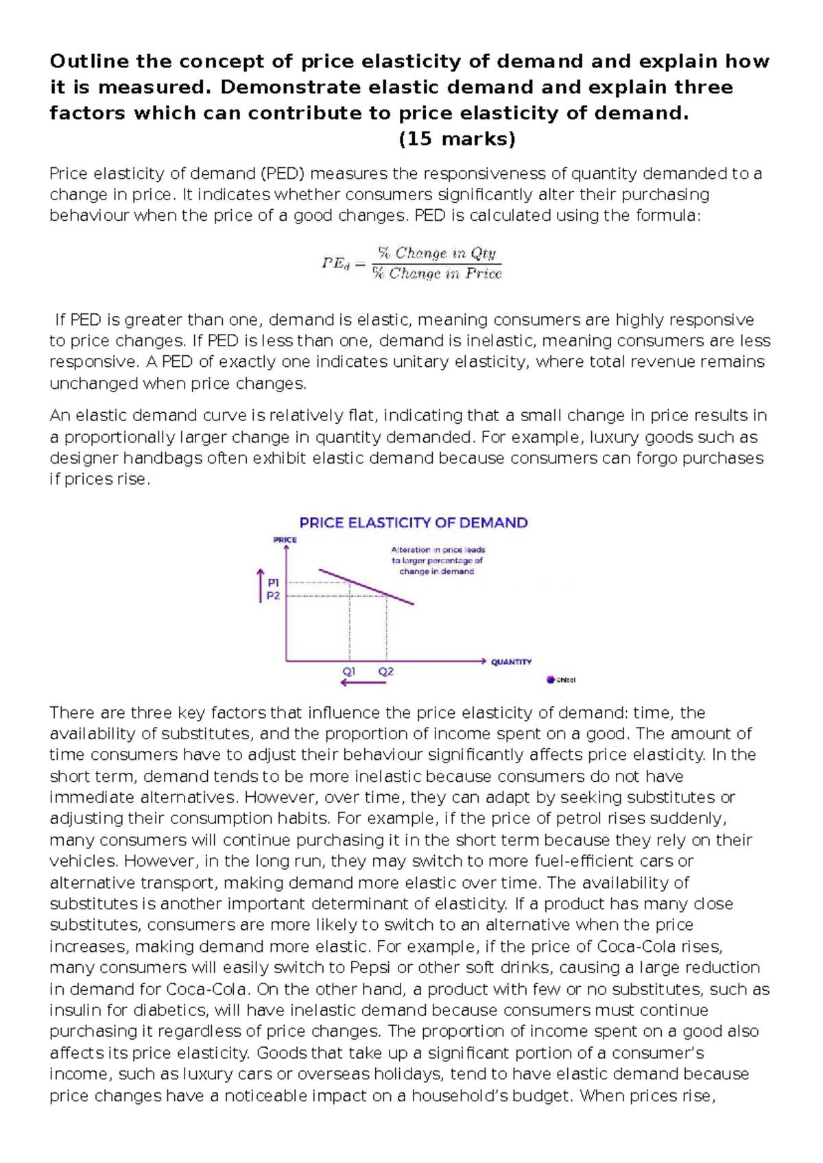 6.3 - Price Elasticity of Demand: Concepts & Factors Explained - Studocu