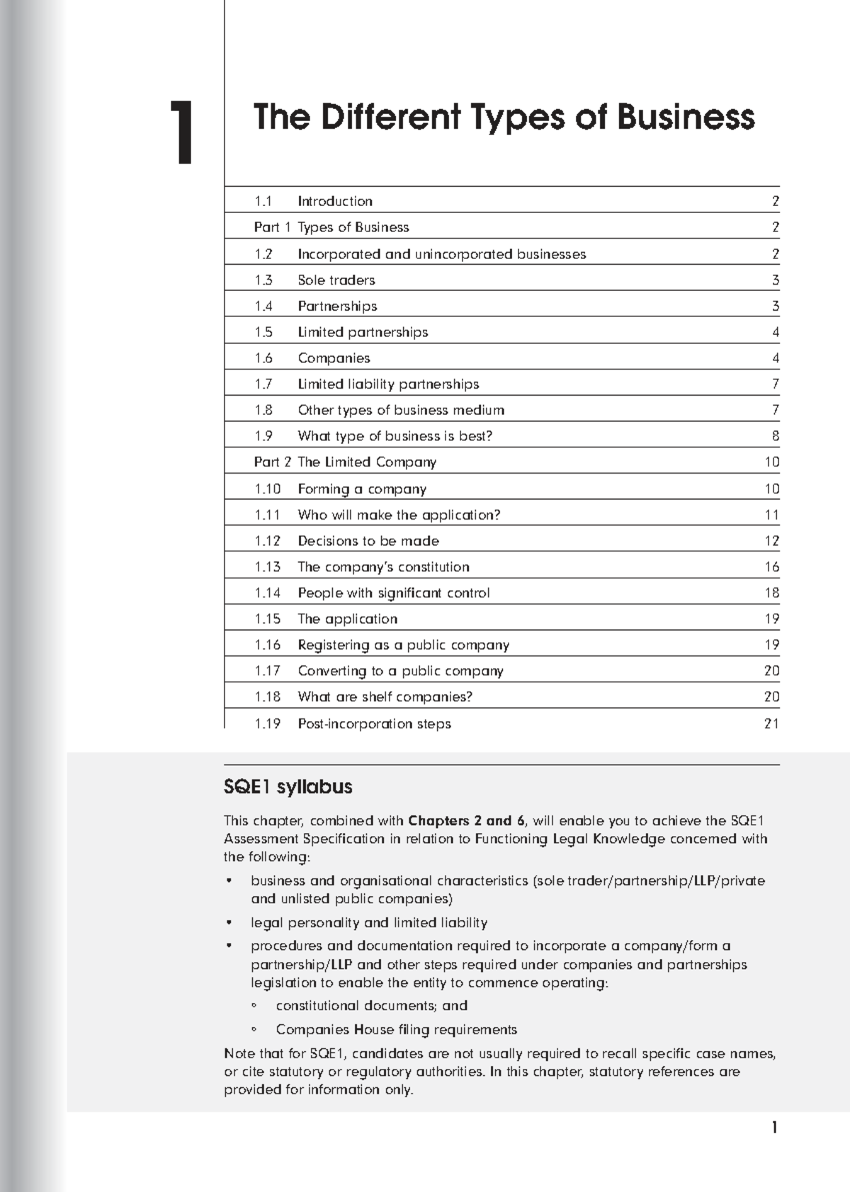 SQE1 Business Law & Practice: Types of Businesses Explained - Studocu