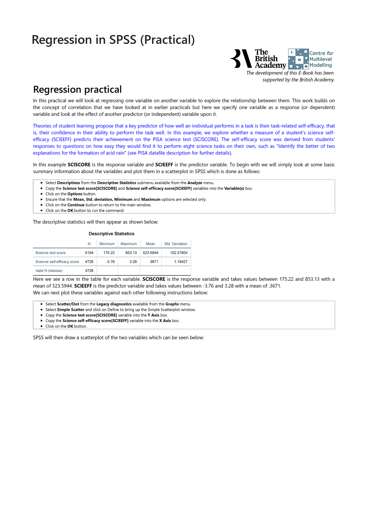 Regression Analysis Practical - SCIEEFF & SCISCORE (Statistical Methods) - Studocu