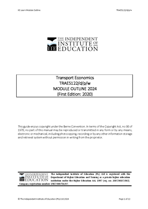 [Solved] The importance of transport policies and regulations in an ...