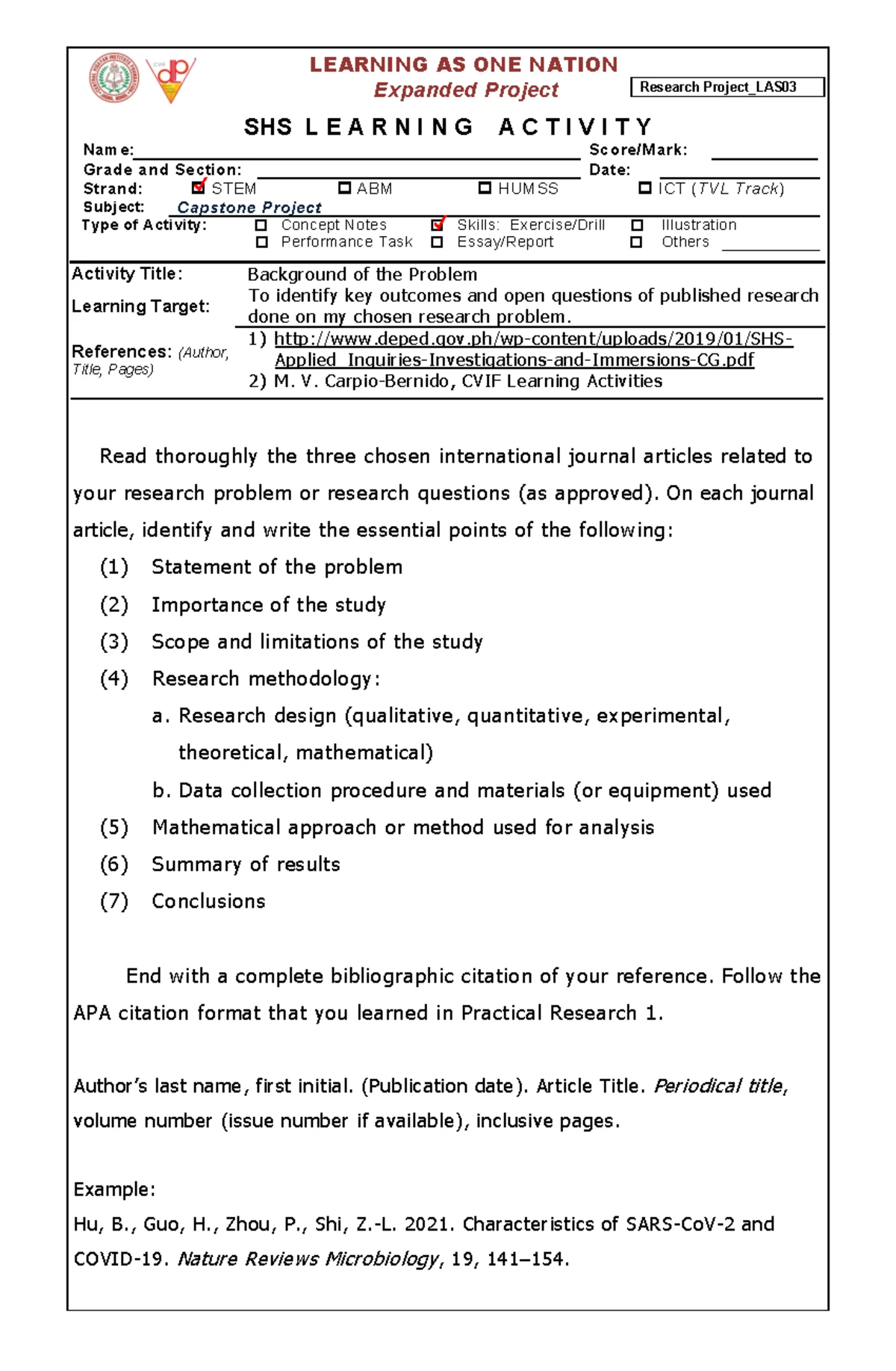 Literature Review Format Guide - Research Project LAS 04 - Studocu