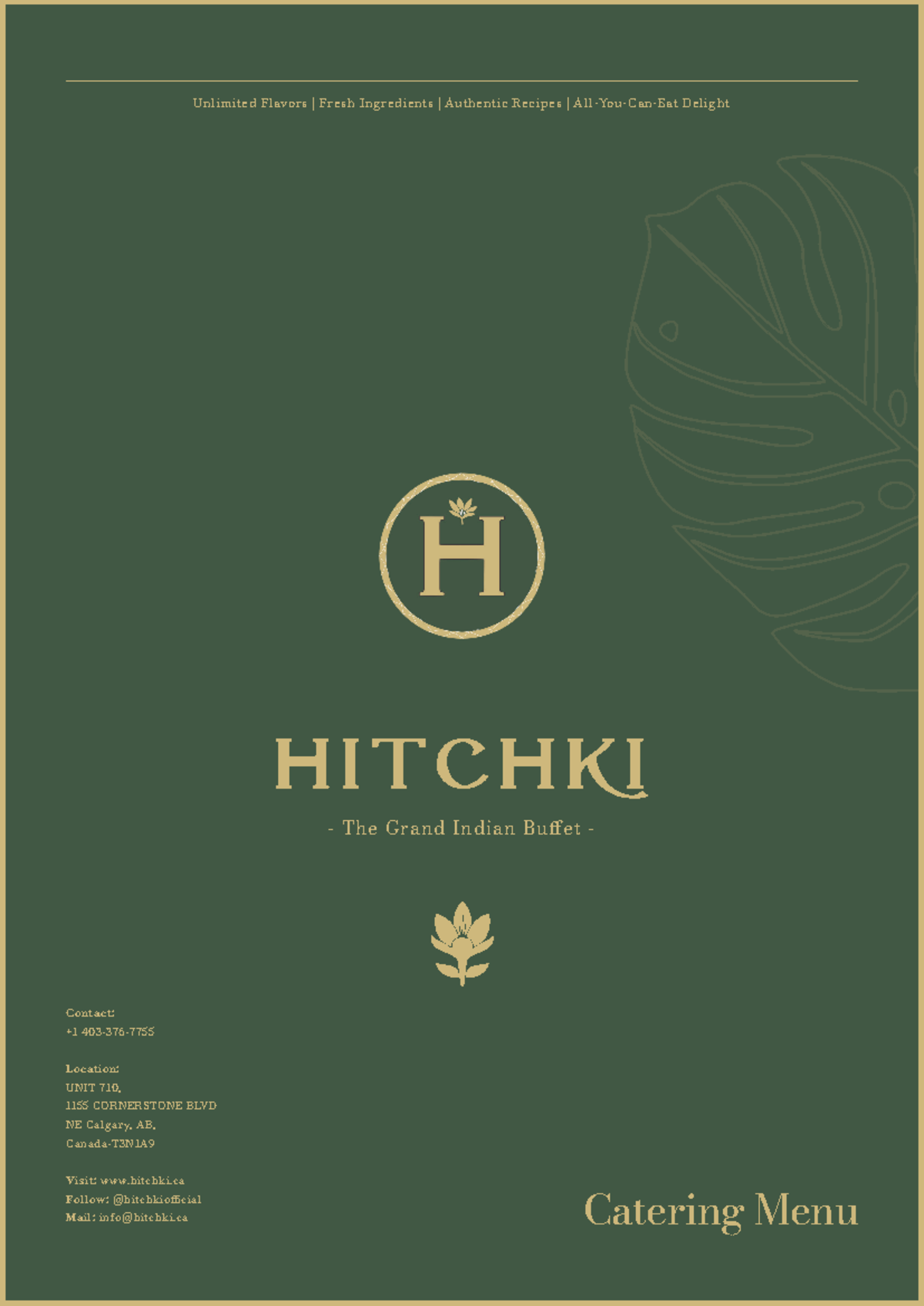 Hitchki-Catering-Menu - Catering Menu Unlimited Flavors | Fresh ...