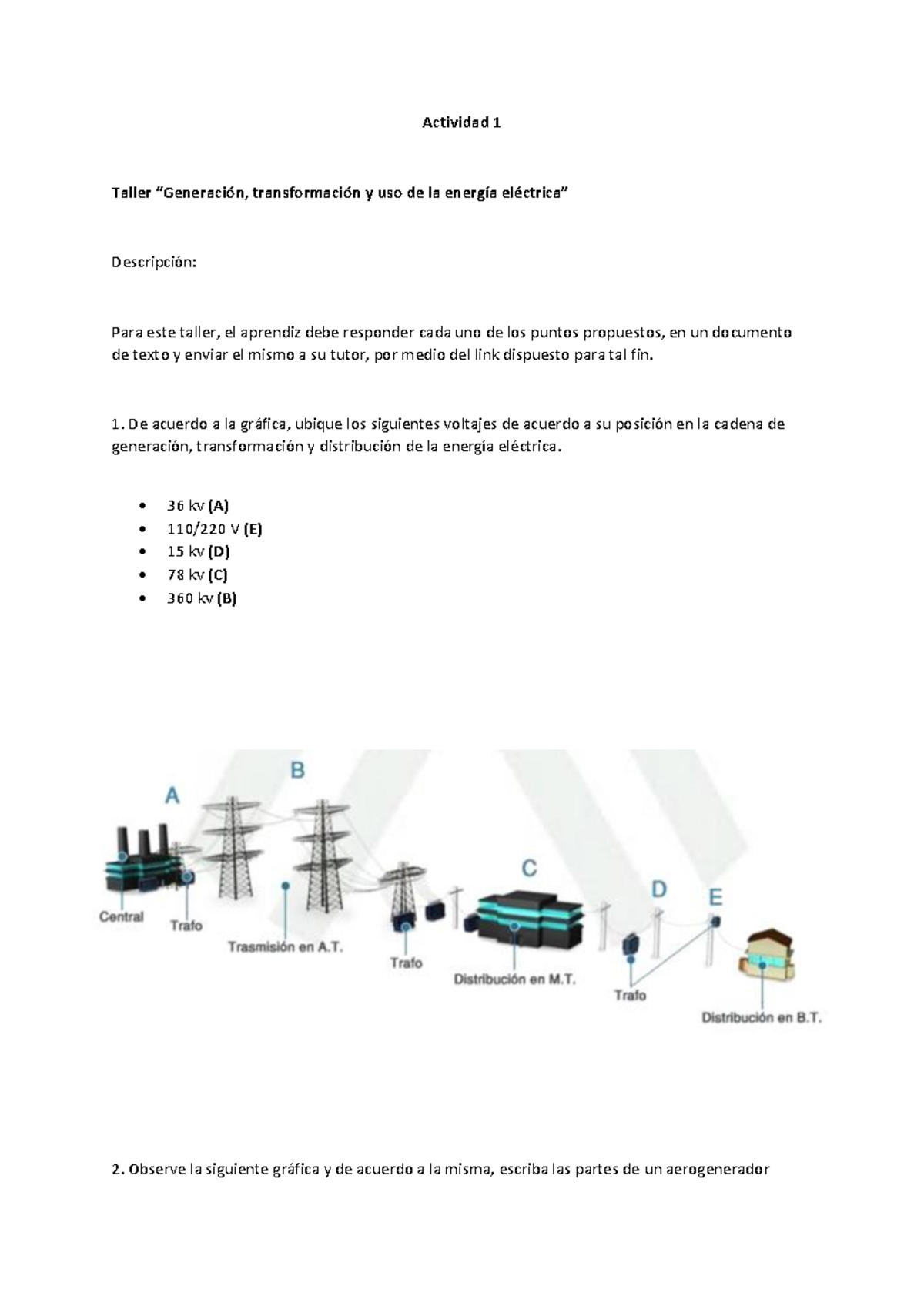 Actividad 1 Taller 1: Generación, Transformación y Uso de la Energía ...