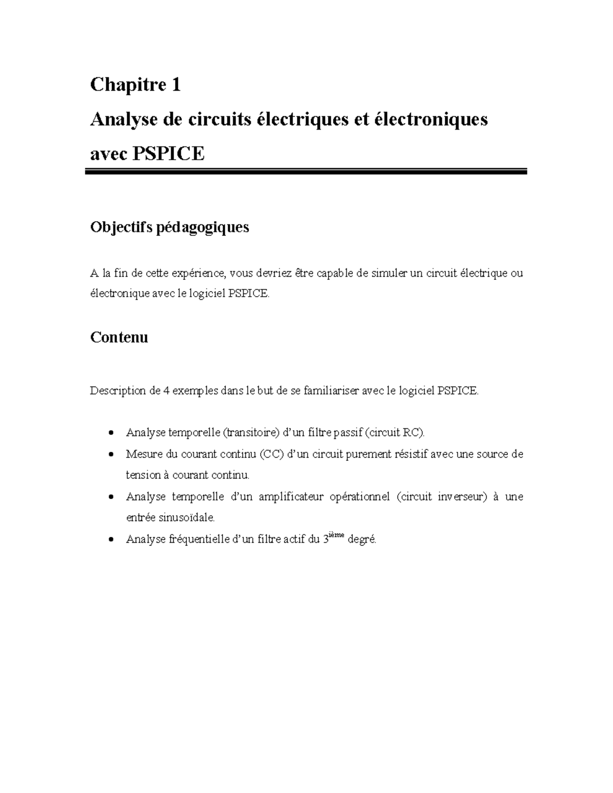 Cours circuits electriques et electroniques - Chapitre 1 Analyse de circuits électriques et ...