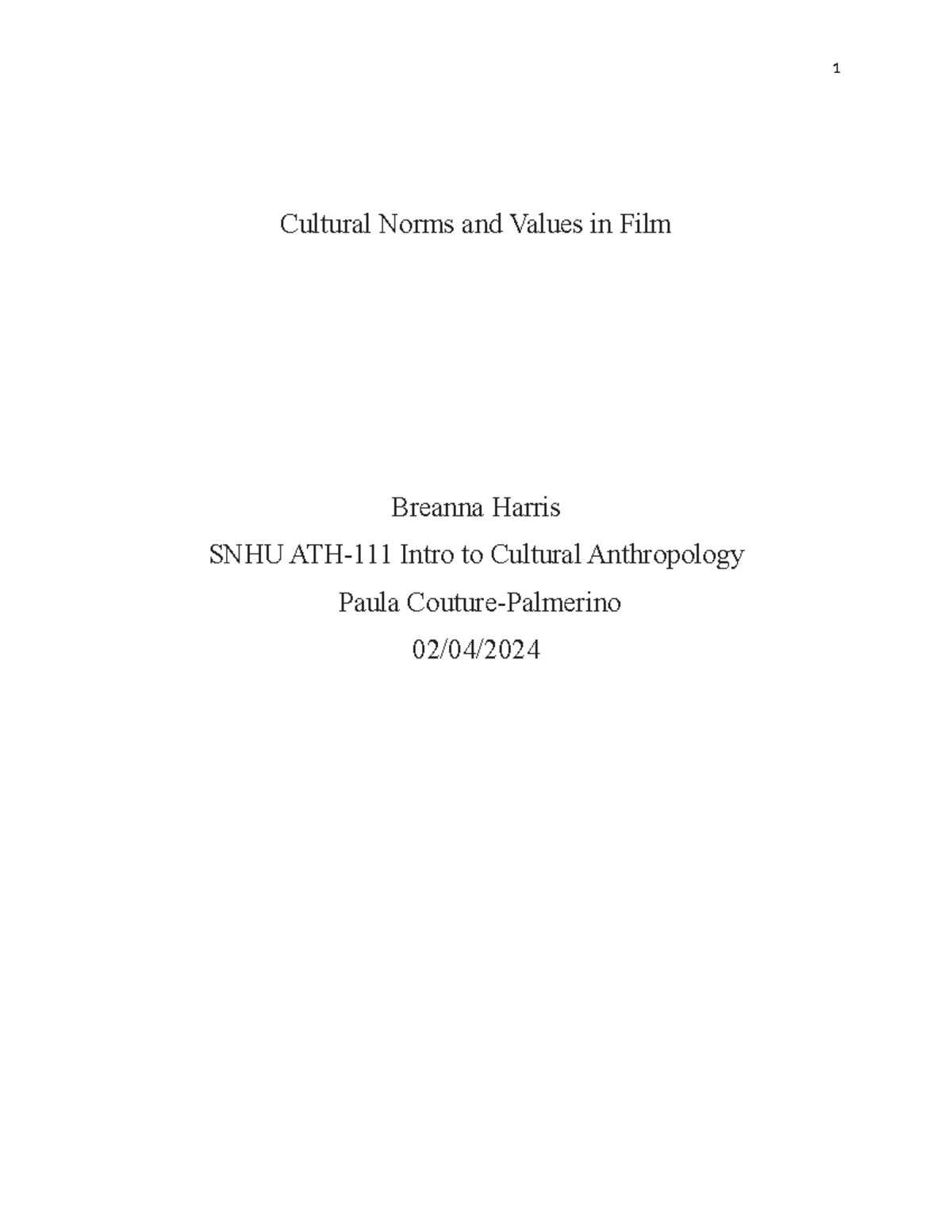 Cultural Norms & Values in Film: Insights from Mulan - ATH-111 - Studocu