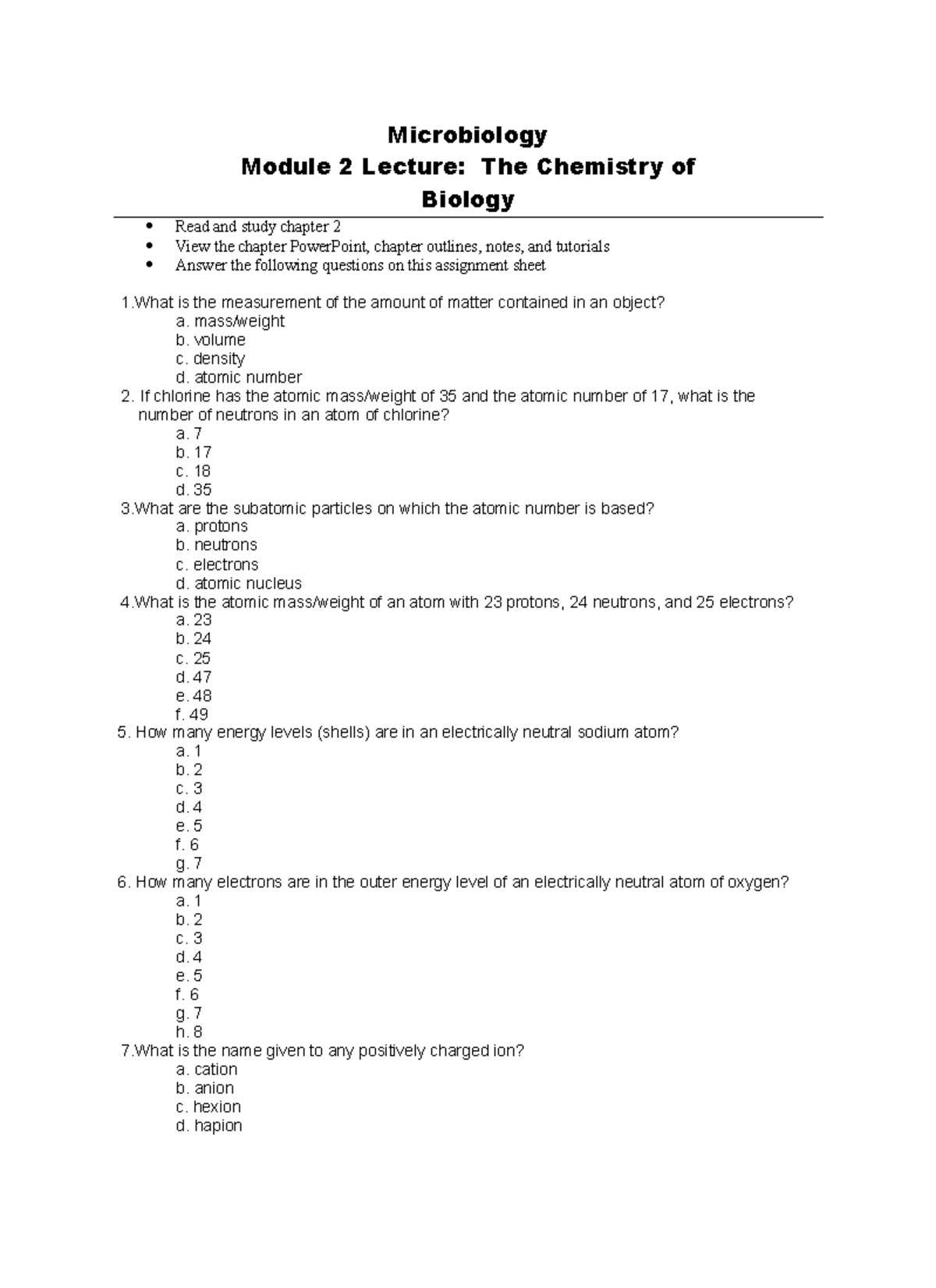 Module 2 Lecture - PowerPoint - Microbiology Module 2 Lecture: The ...