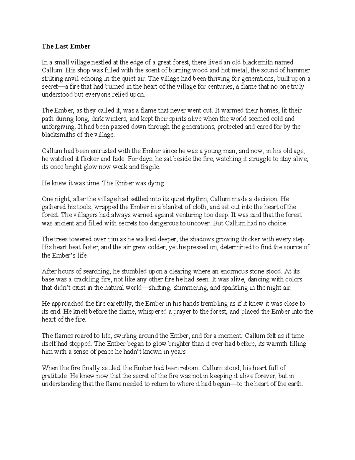 STORY OF NOBODY - The Last Ember In a small village nestled at the edge ...