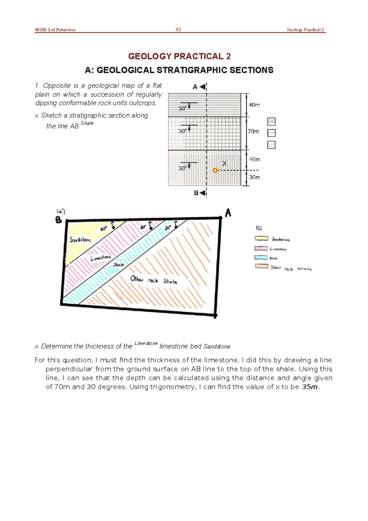 GEOLOGY PRACTICAL 2 (43 48330): Stratigraphic Sections & Geological ...