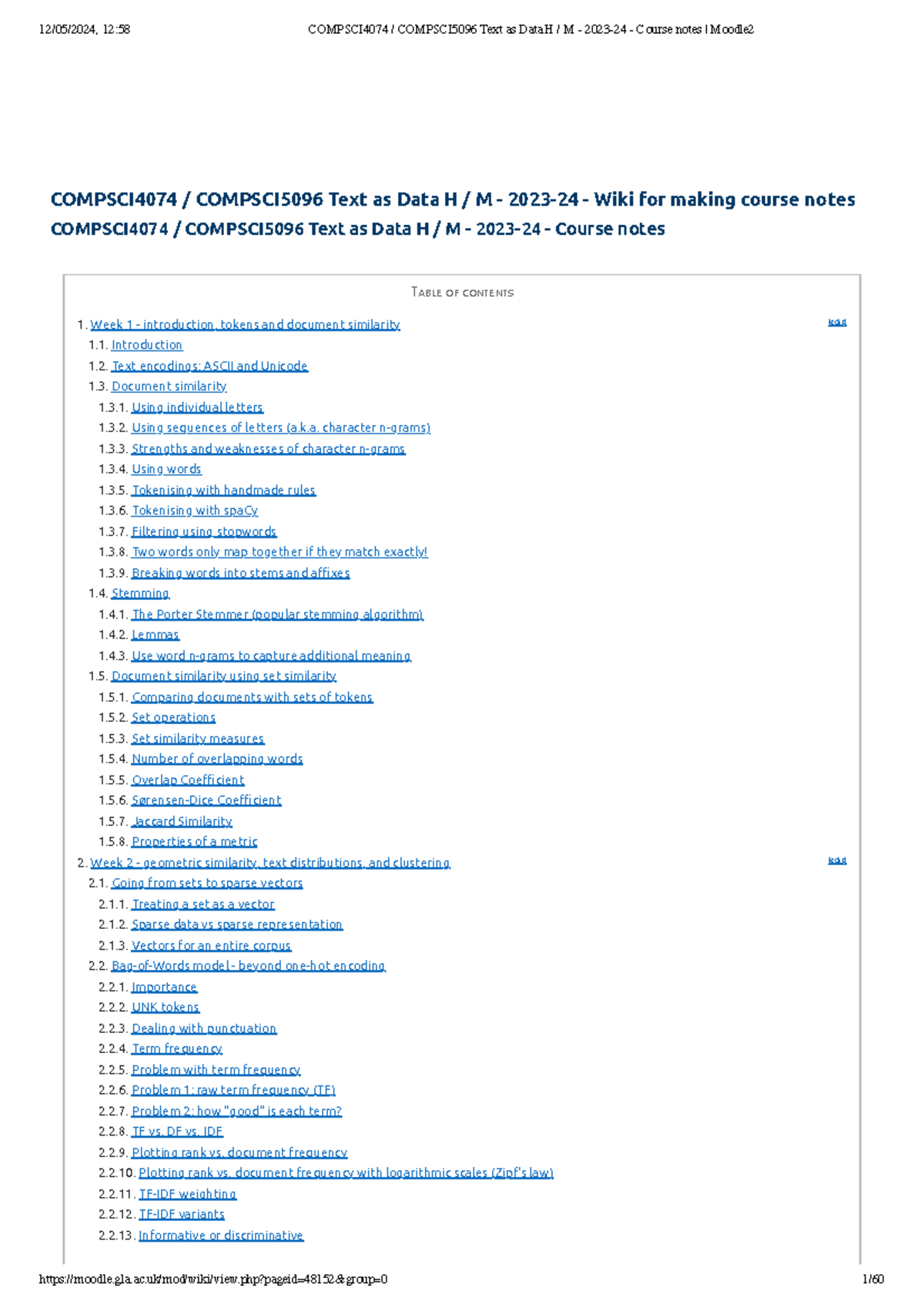 COMPSCI4074 COMPSCI5096 Text as Data Course Summary Notes - Studocu