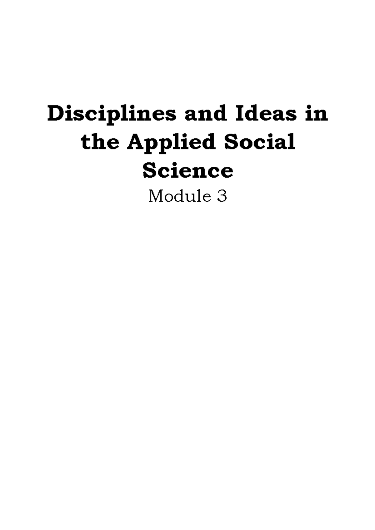 Diass - 3 - HS Disciplines and Ideas in the Applied Social Science ...
