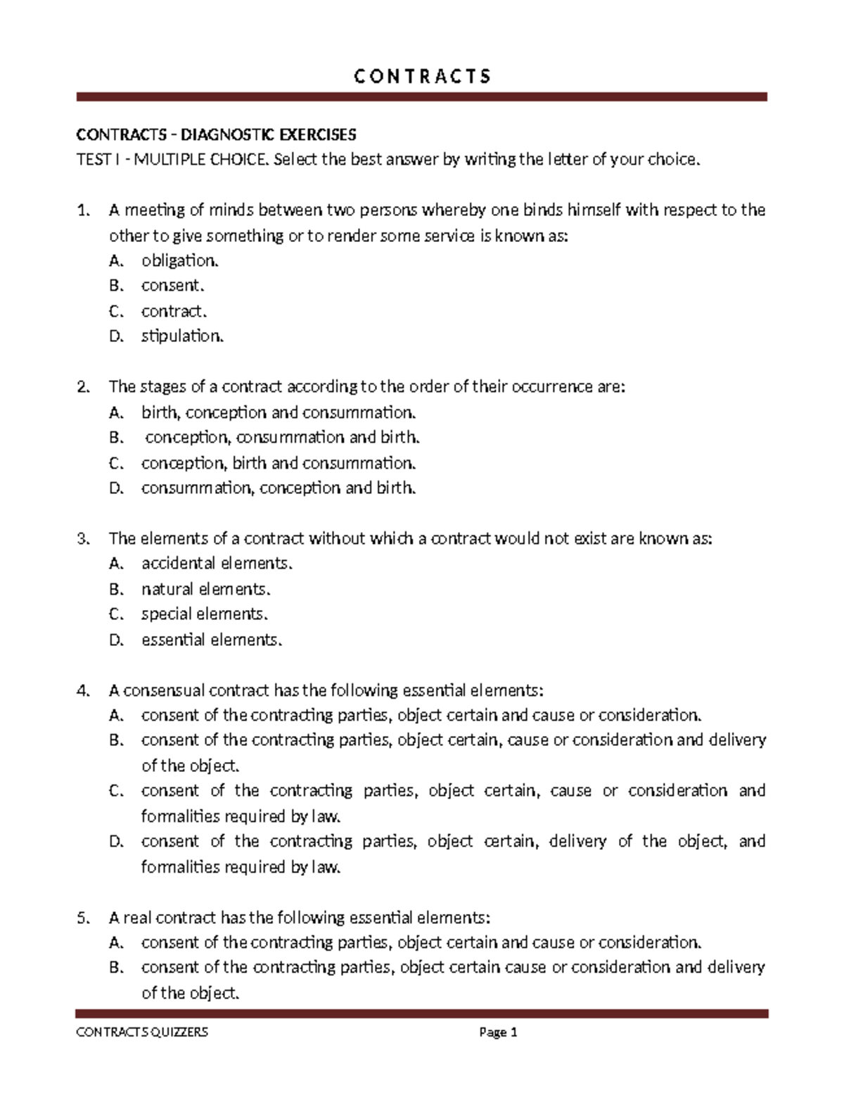 Soriano Notes to Business Law Contracts Q and A - CONTRACTS ...