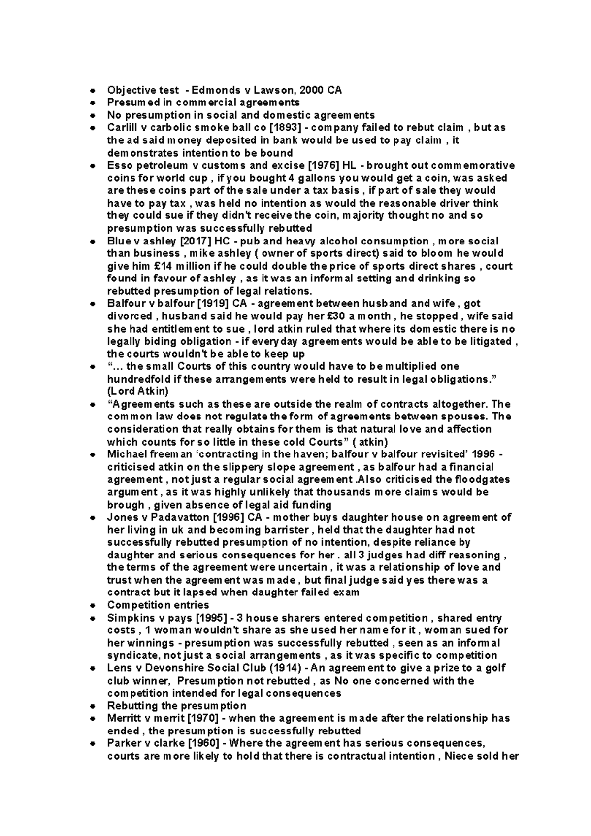 Contract Law - Intent to Create Legal Relations: Key Cases & Principles ...