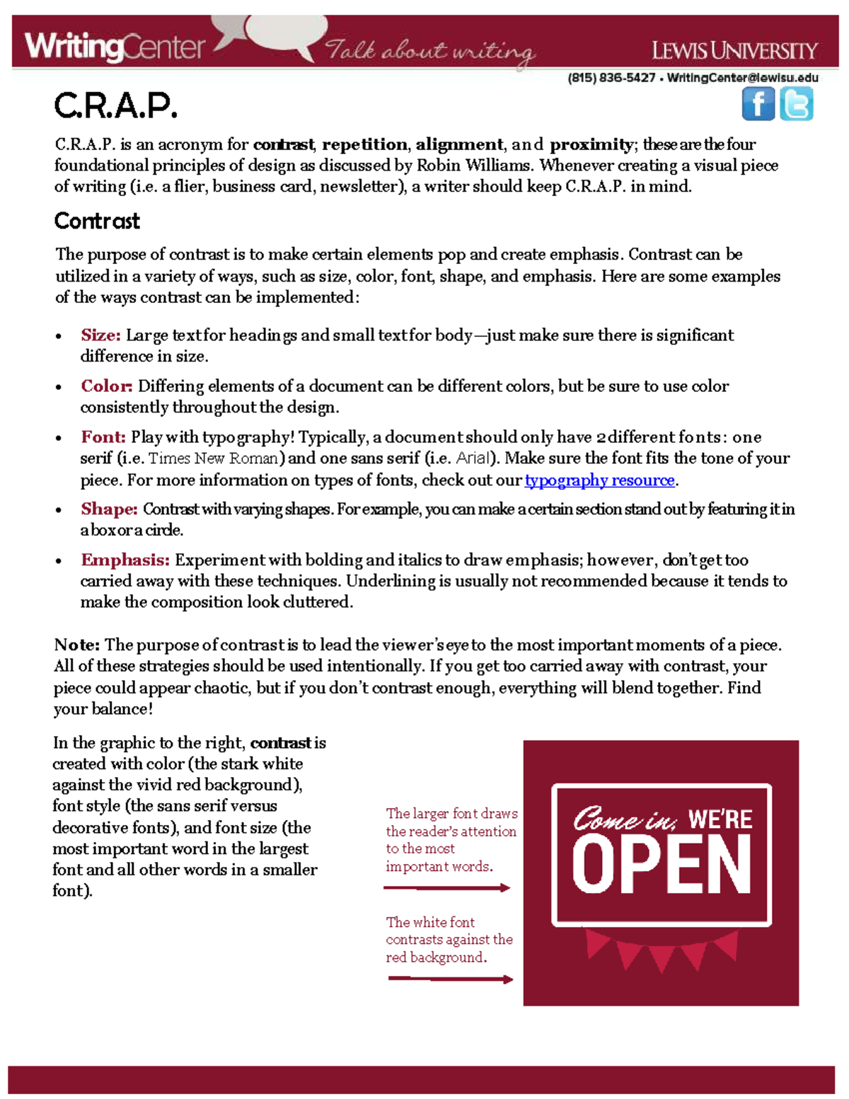 C.R.A.P. Design Principles: Contrast, Repetition, Alignment, Proximity ...