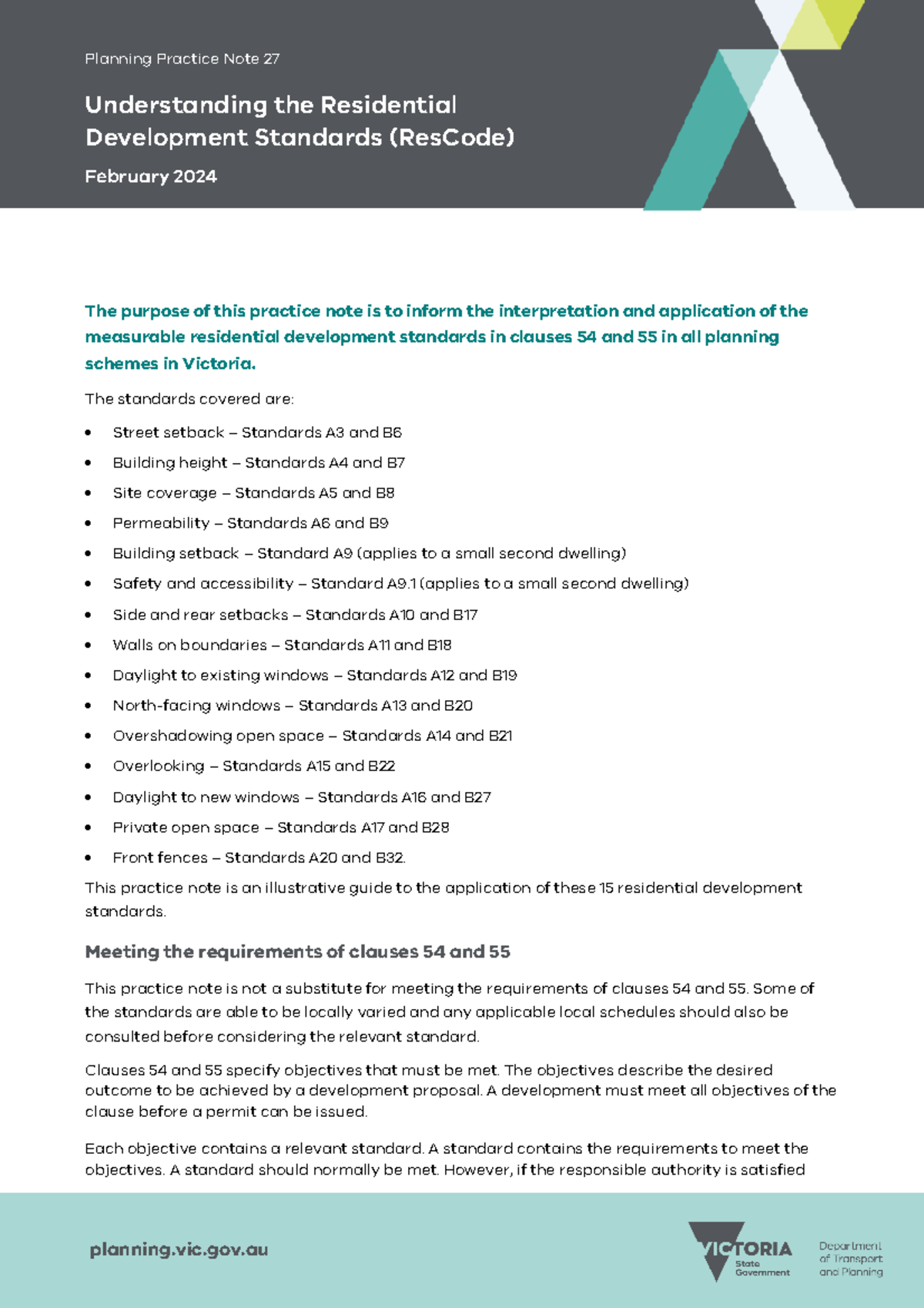 PPN27 Understanding the ResDev Standards for Planning in Feb 2024 - Studocu