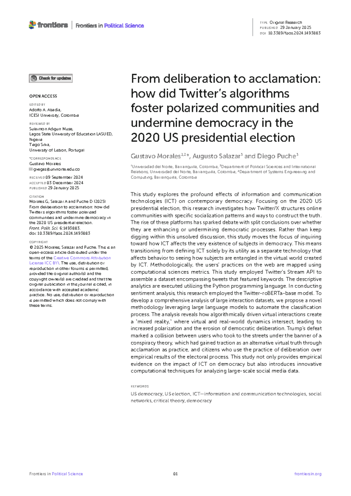 Fpos-6-1493883 - The Impact of Twitter Algorithms on US Election ...