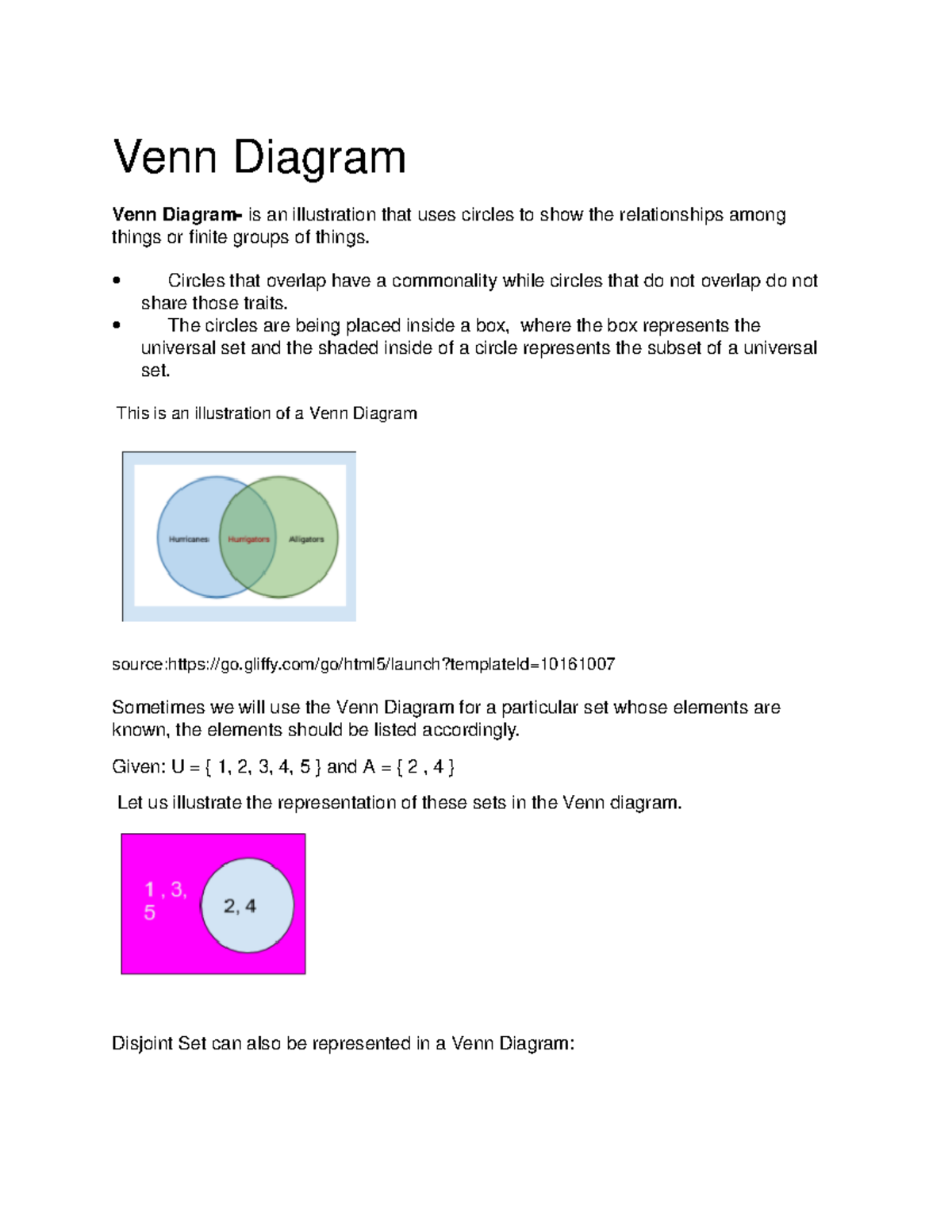 Venn Diagram - Lecture notes 1 - Venn Diagr am Venn Diagram- is an ...