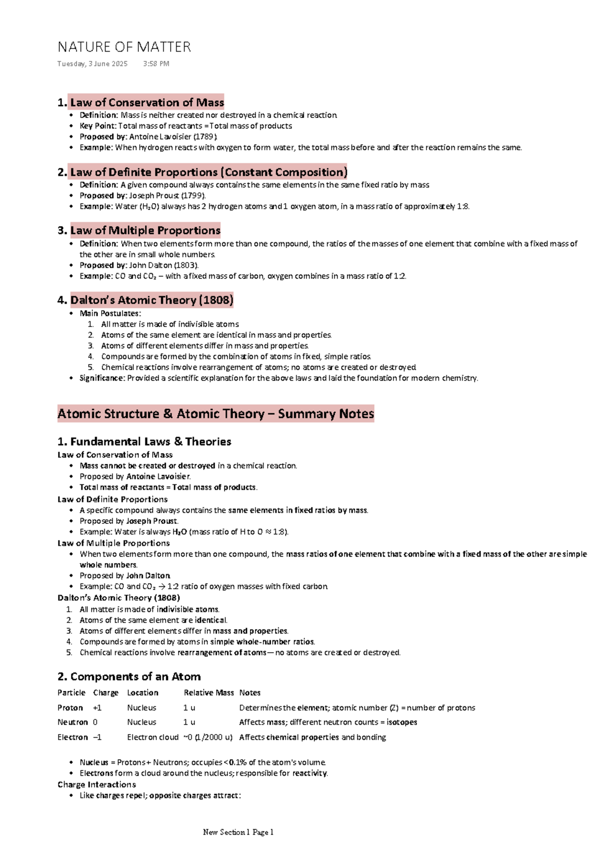 Chemistry IN OUR World - UNIT NOTES (CHEM 101) - Studocu