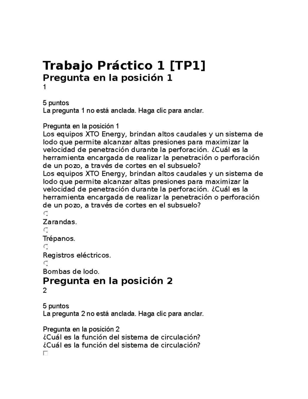 Trabajo Práctico 1 - tp 1 perforacion - Trabajo Práctico 1 [TP1] Pregunta en la posición 1 1 5 ...
