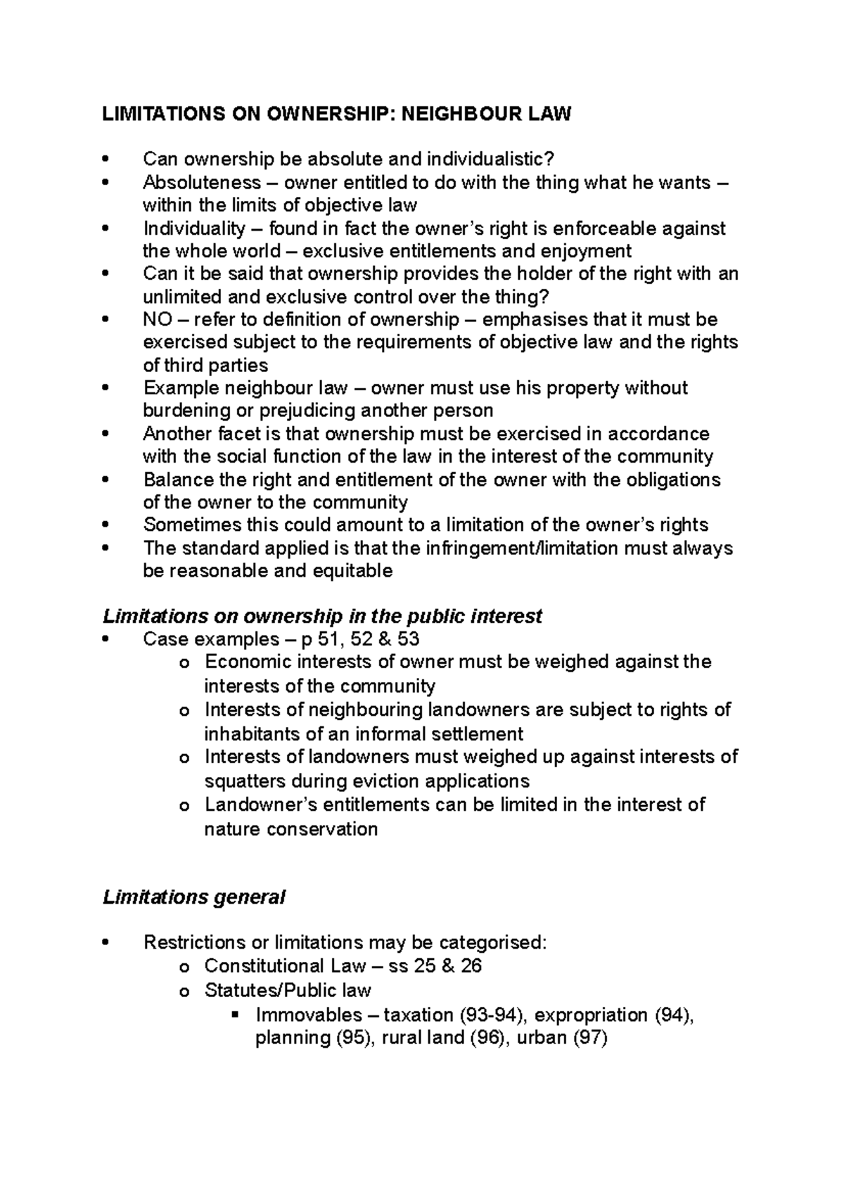 3. Limitations ON Ownership - LIMITATIONS ON OWNERSHIP: NEIGHBOUR LAW ...