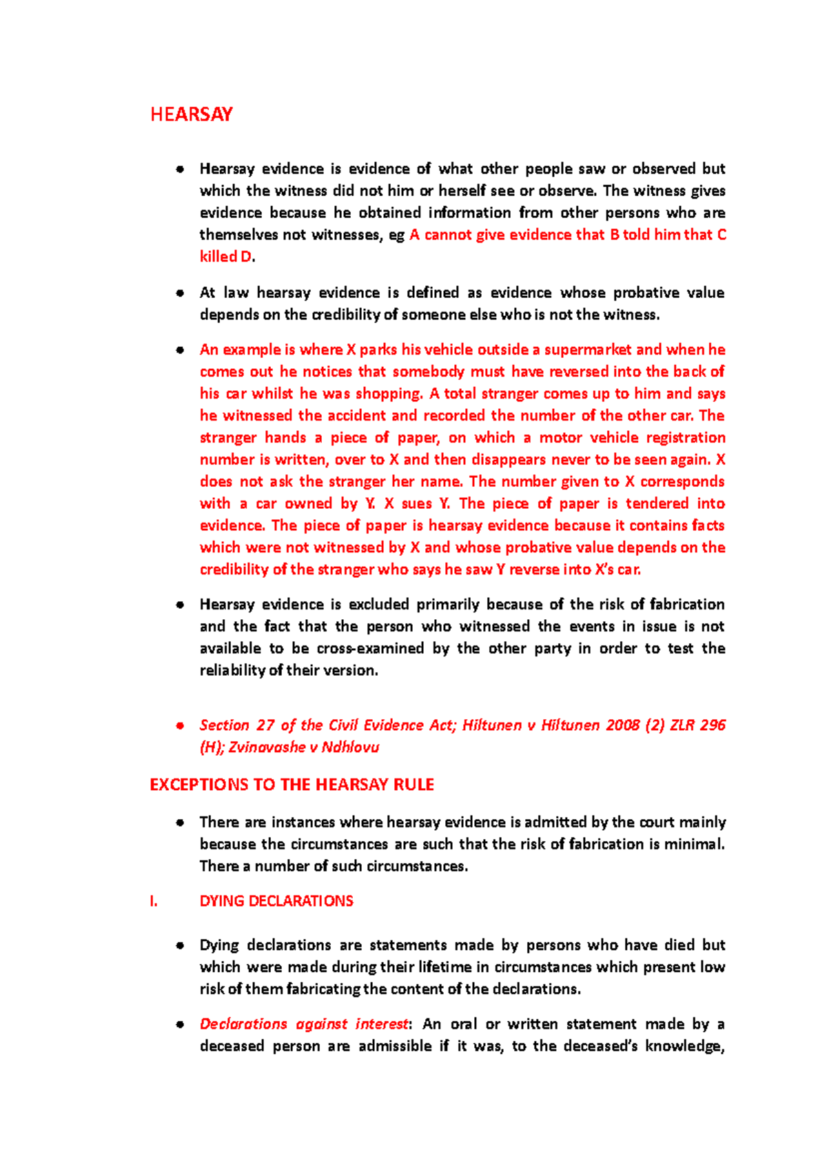 Exceptions to Hearsay Evidence: Detailed Overview and Case Examples ...