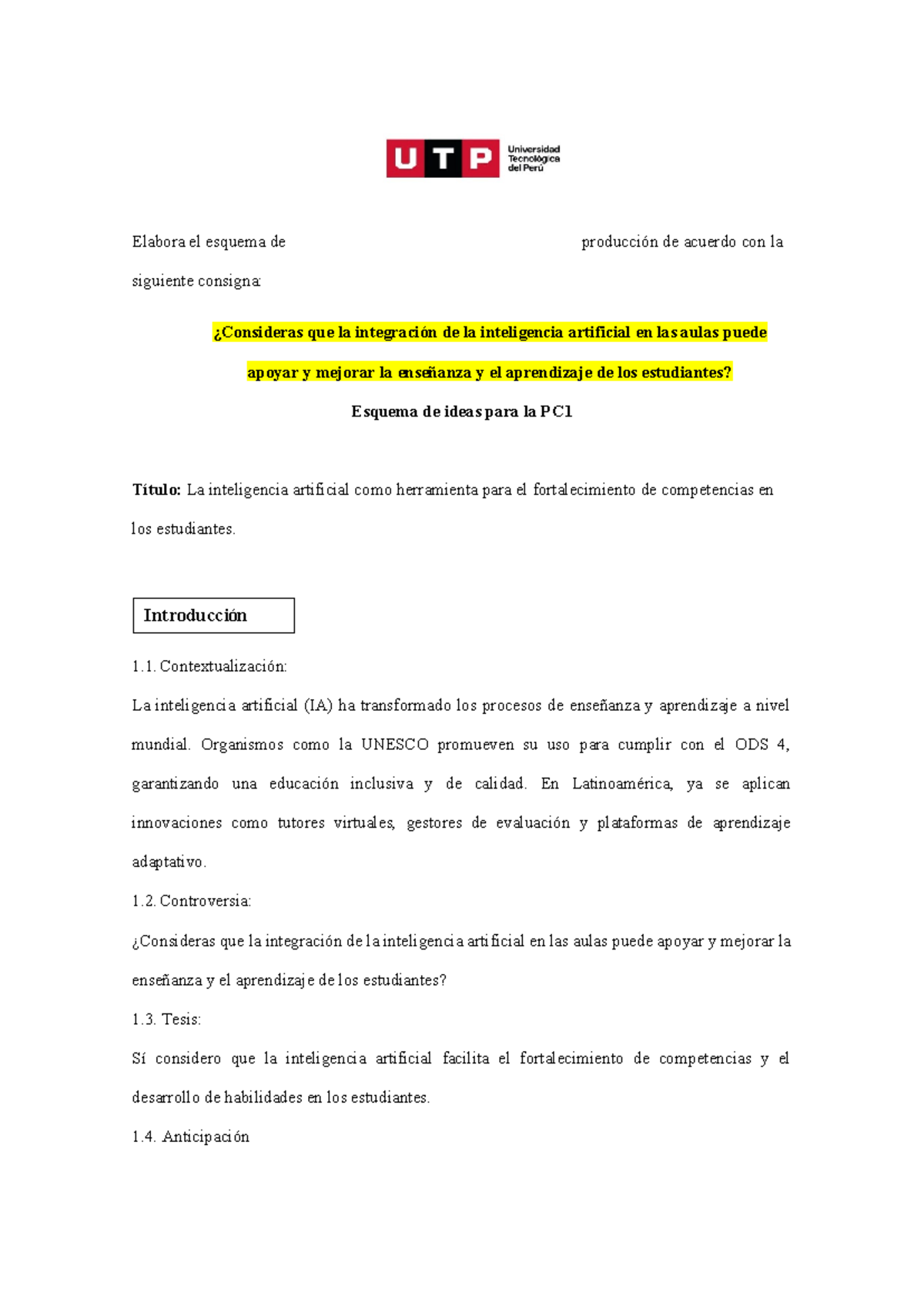 PC1: La IA como Herramienta para Mejorar la Enseñanza y Aprendizaje ...