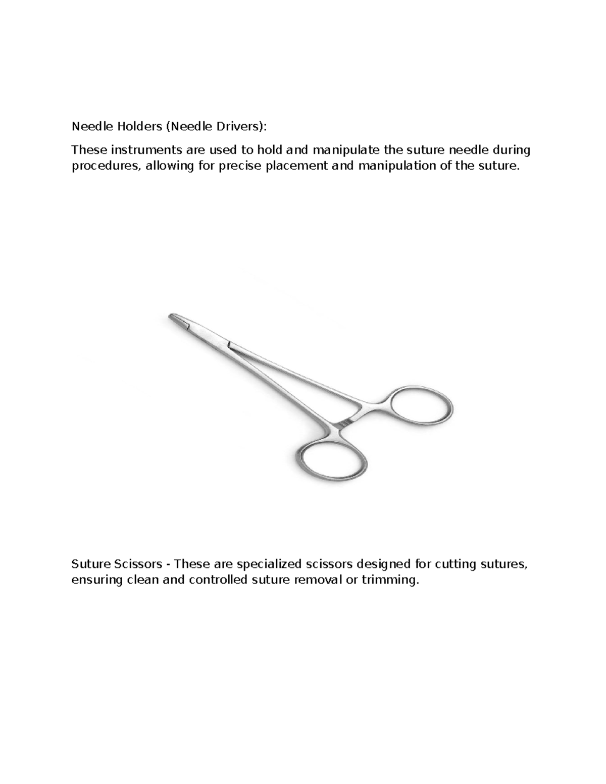 Suturing instruments overview 012413 - Studocu
