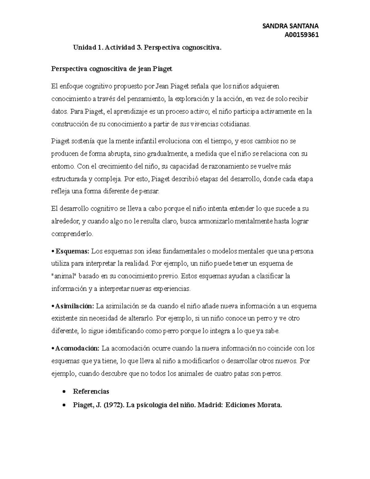 Unidad 1 - Actividad 3: Perspectivas Cognoscitivas de Piaget y Vygotsky ...