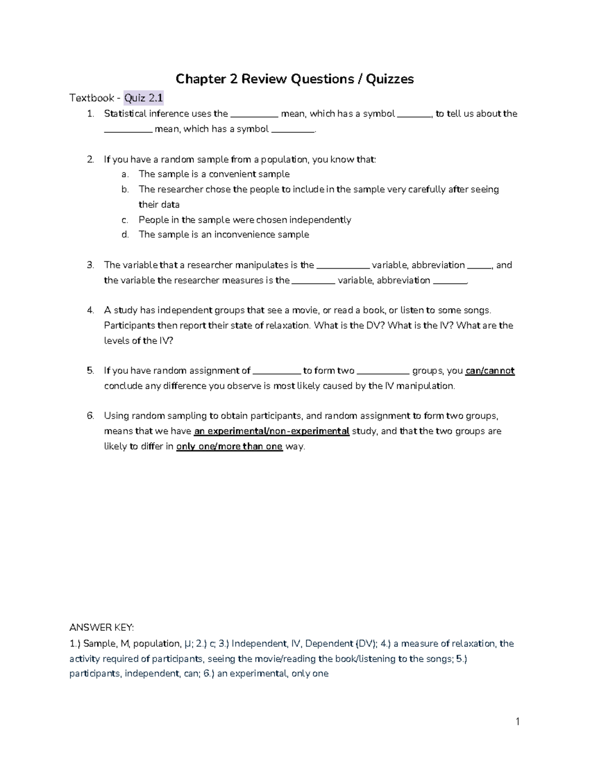 Chapter 2 Review Questions - Quiz 2.1 & 2.2 - Studocu