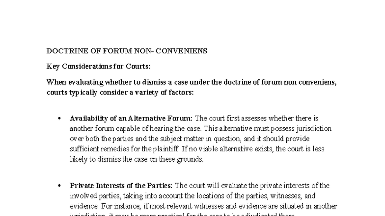 DOCTRINE OF FORUM CONVENIENS: Key Insights on Seat vs Venue - Studocu